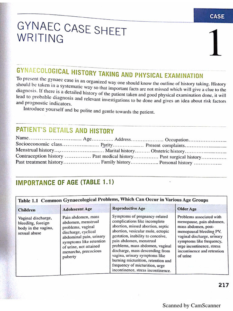 Gynaec Casesheet | PDF