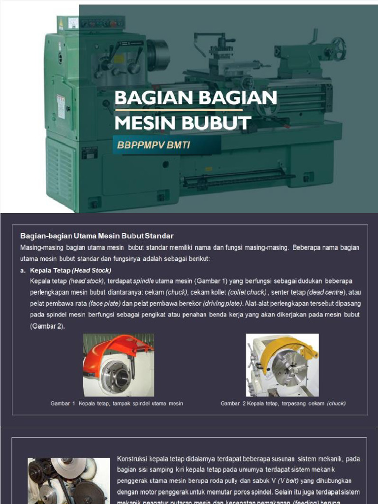 Bagian-Bagian Mesin Bubut | PDF