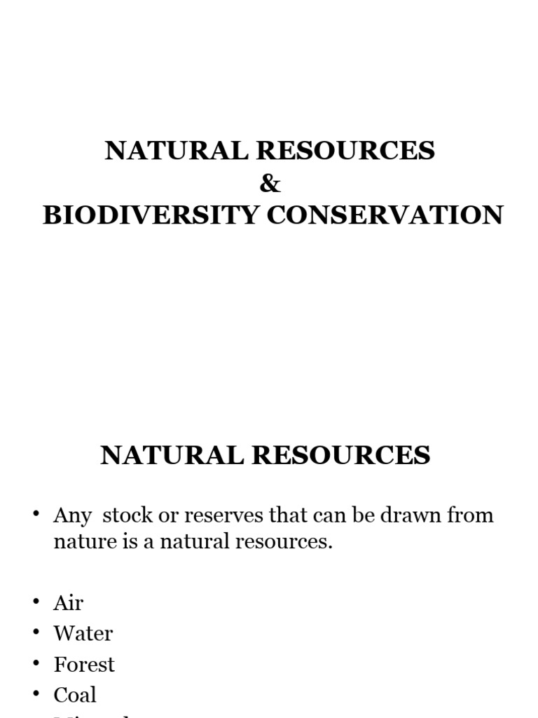 03 Natural Resources Biodiversity Conservation Pdf Soil Aquifer