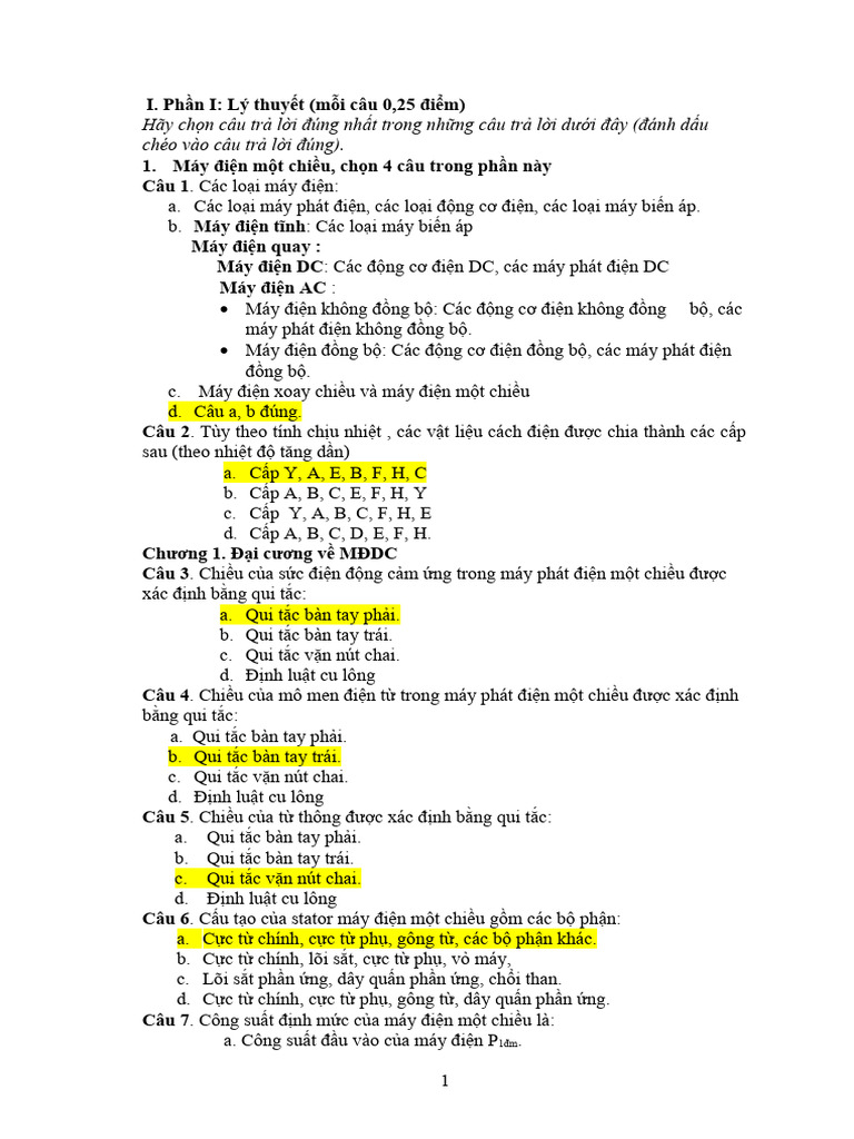 De Thi Mon May Dien | PDF
