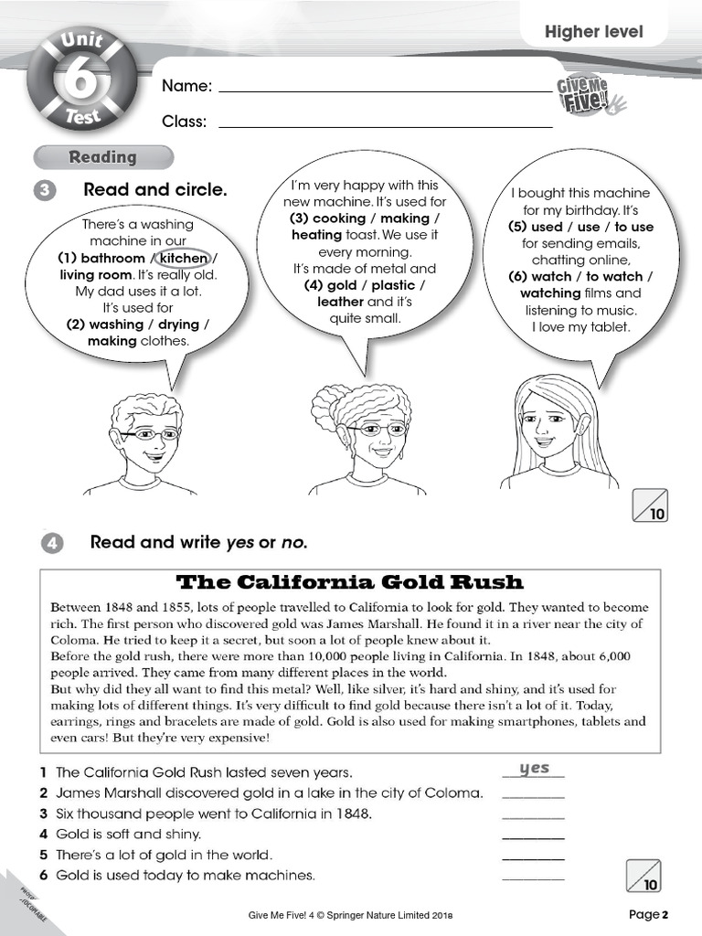 California Gold Rush Unit Test | PDF