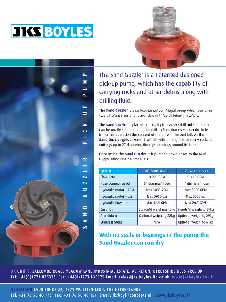 Sand Guzzler | PDF | Pump | Manufactured Goods