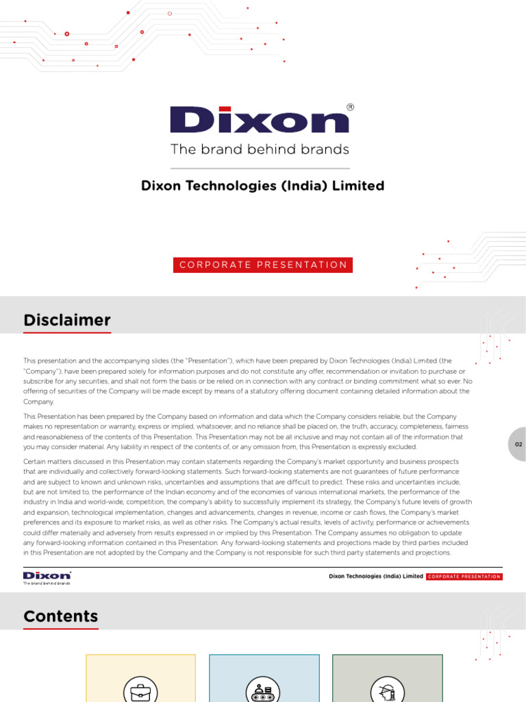 Dixon Technologies Corporate Overview | PDF | Mobile Phones | Innovation