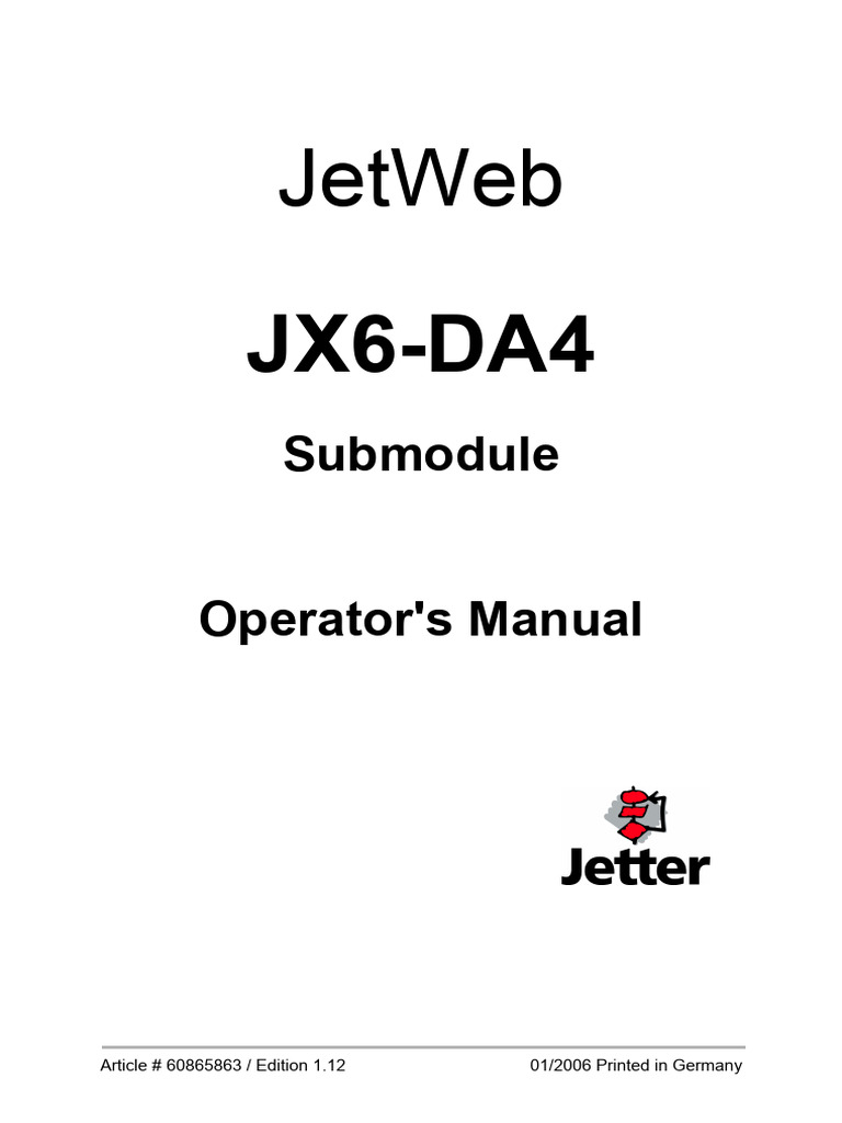 Jx6-Da4 Ba 112 User Manual | PDF | Electrical Connector | Digital To Analog Converter