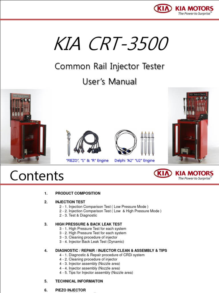Kia Crt-3500 User Manual - Eng | PDF | Fuel Injection | Pump