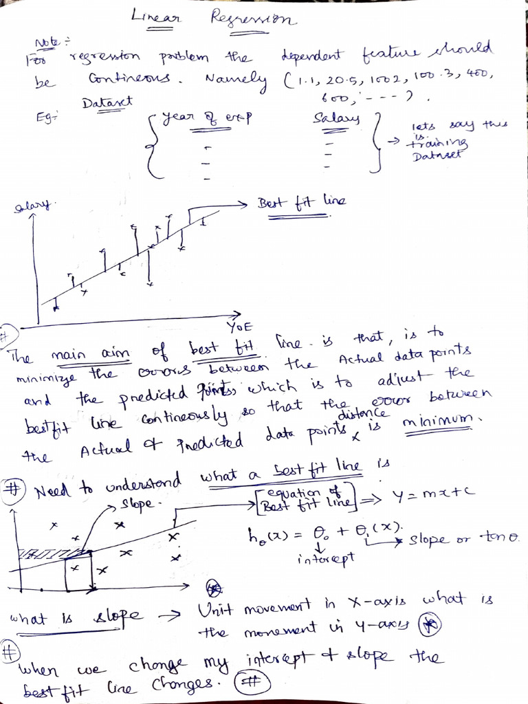 A Depth Intuition Of Linear Regression Algorithm Pdf Applied Mathematics Analytic Geometry