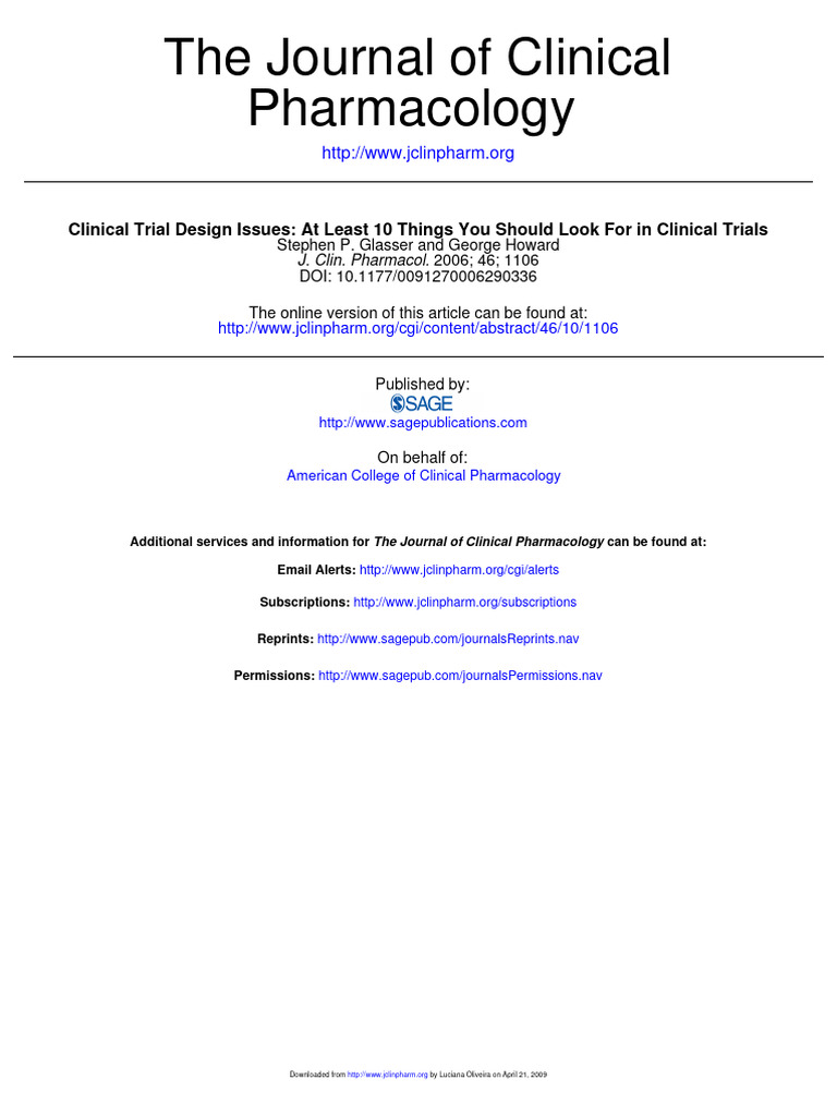 Clinical Trial Design Issues at Least 10 Things You Should Look For in ...