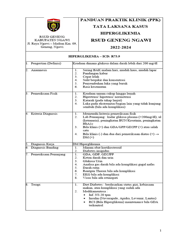 PPK DM Hiperglikemia | PDF