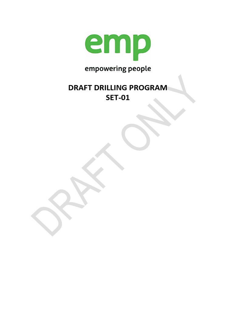 Draft Drilling Program SET-01 - For External | PDF | Casing (Borehole) | Oil Well