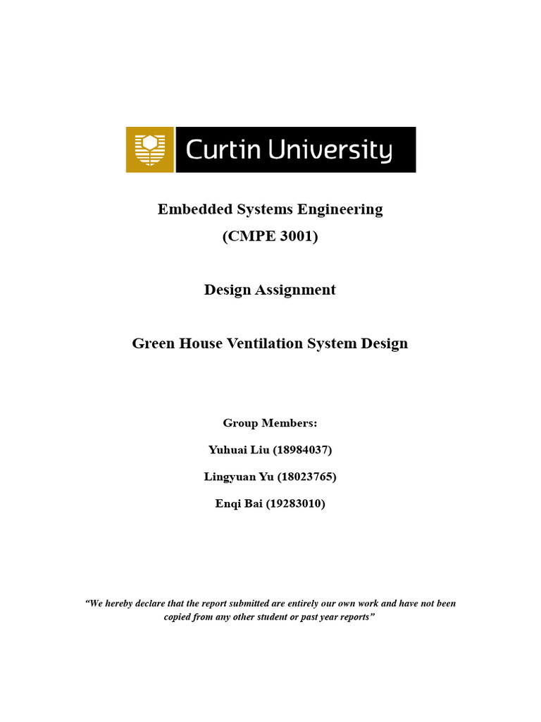 Greenhouse Ventilation System Design Report | PDF | Microcontroller ...
