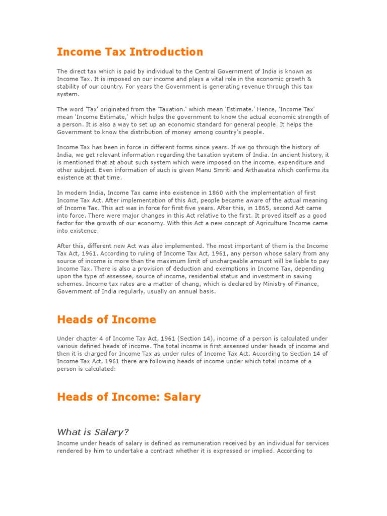 Income Tax Basics | PDF | Government Finances | Taxes