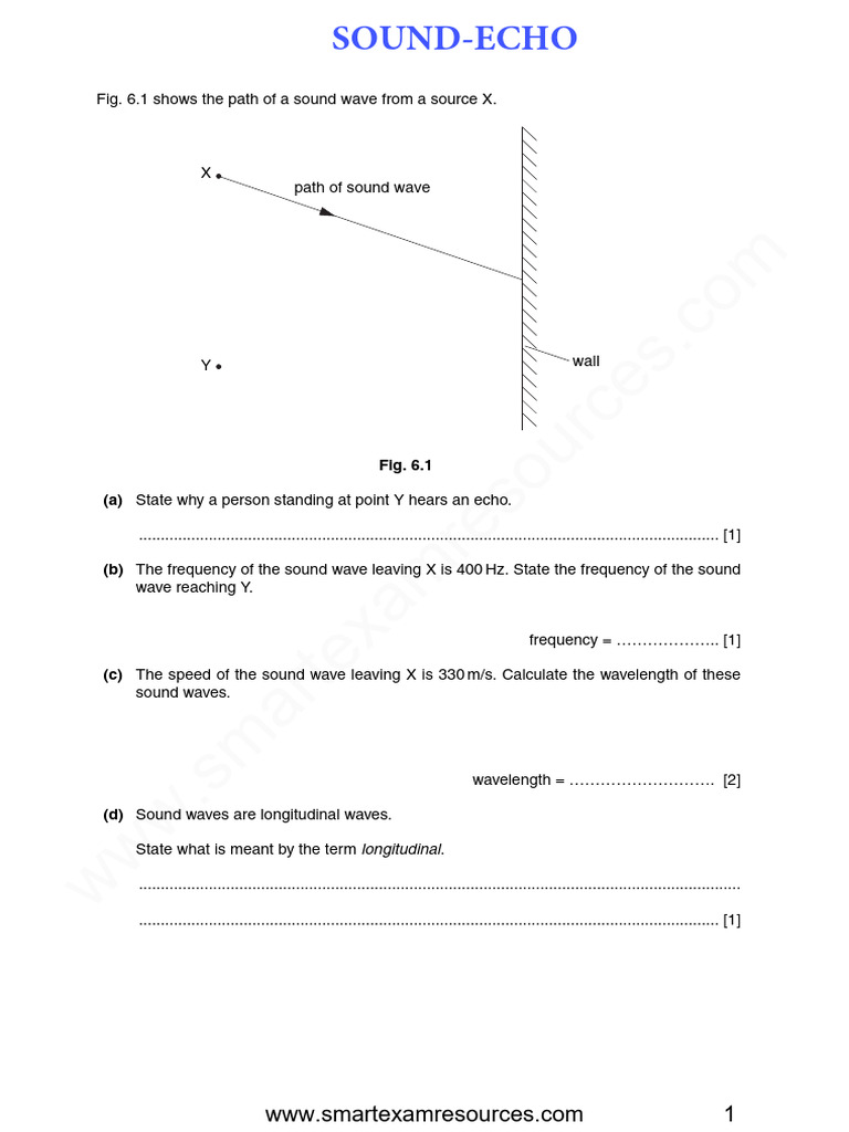 3.9.1 Sound Echo Set 1 QP Ms | PDF | Sound | Waves
