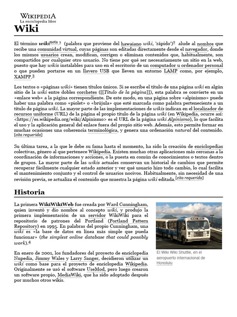 Wiki - Wikipedia, La Enciclopedia Libre | PDF | Wiki | Internet