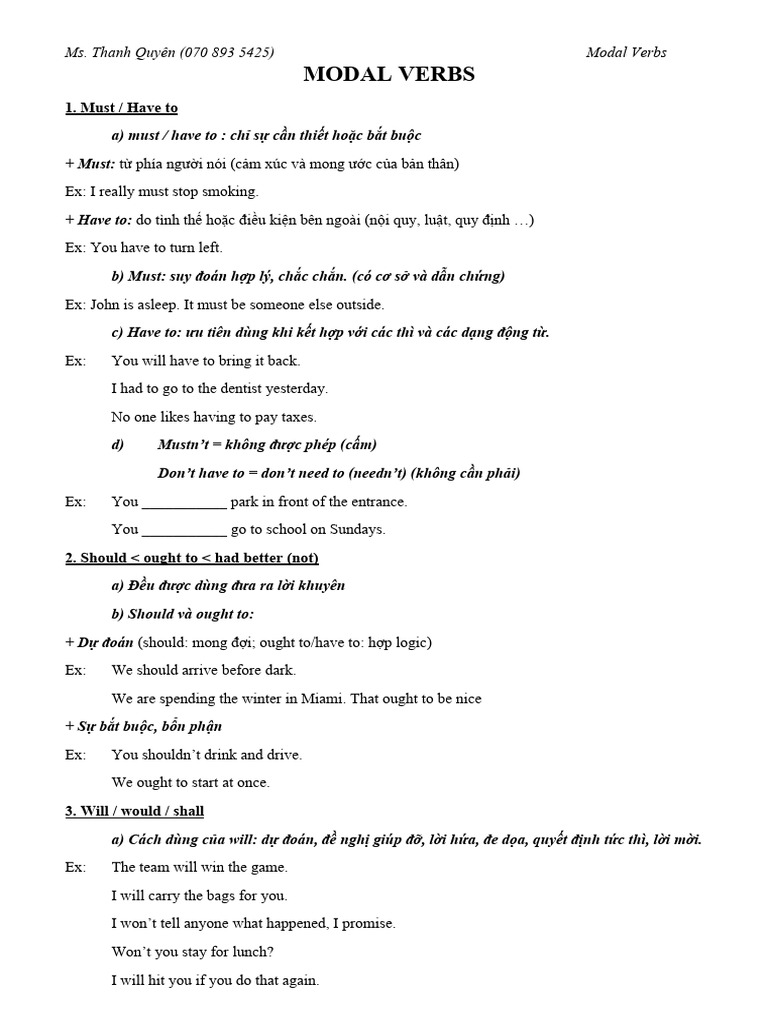 Modal Verbs | PDF