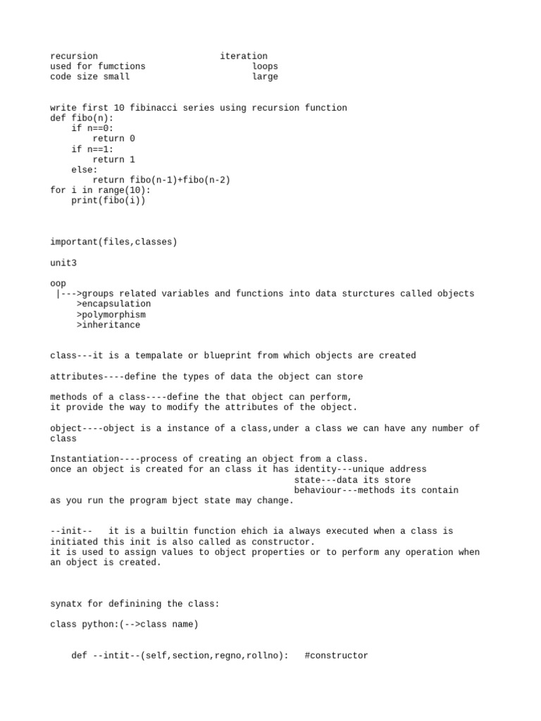 Unit 3 Python Notes | PDF Unit 3 Python Notes | PDF
