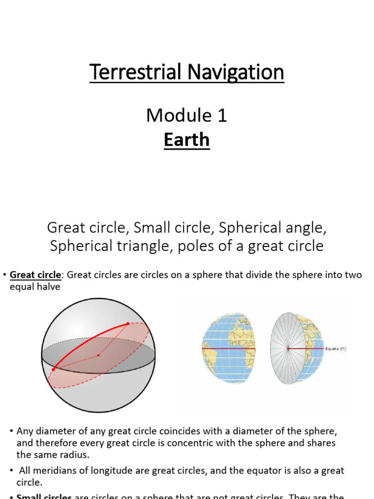 Terrestrial Navigation Module 1 | PDF | Sphere | Latitude