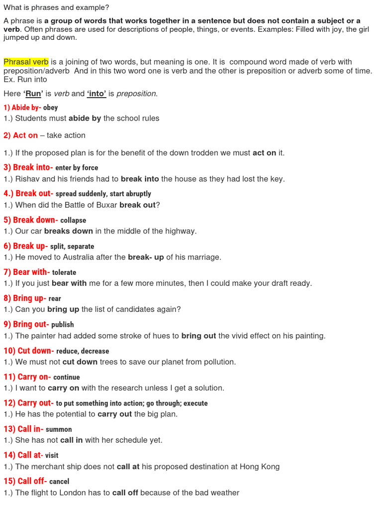 Phrasal Verb Isc | PDF | Preposition And Postposition | Verb