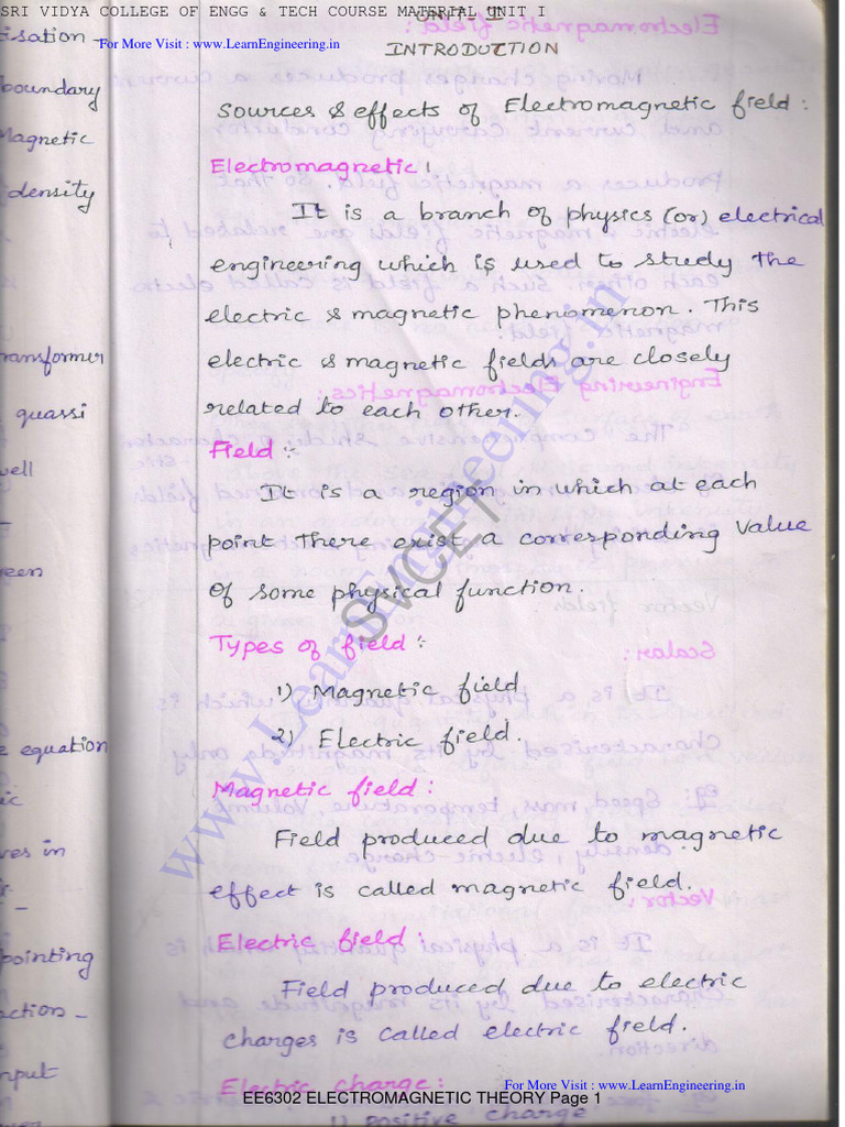 EE3301 Electromagnetic Theory 02 - by LearnEngineering - in | PDF
