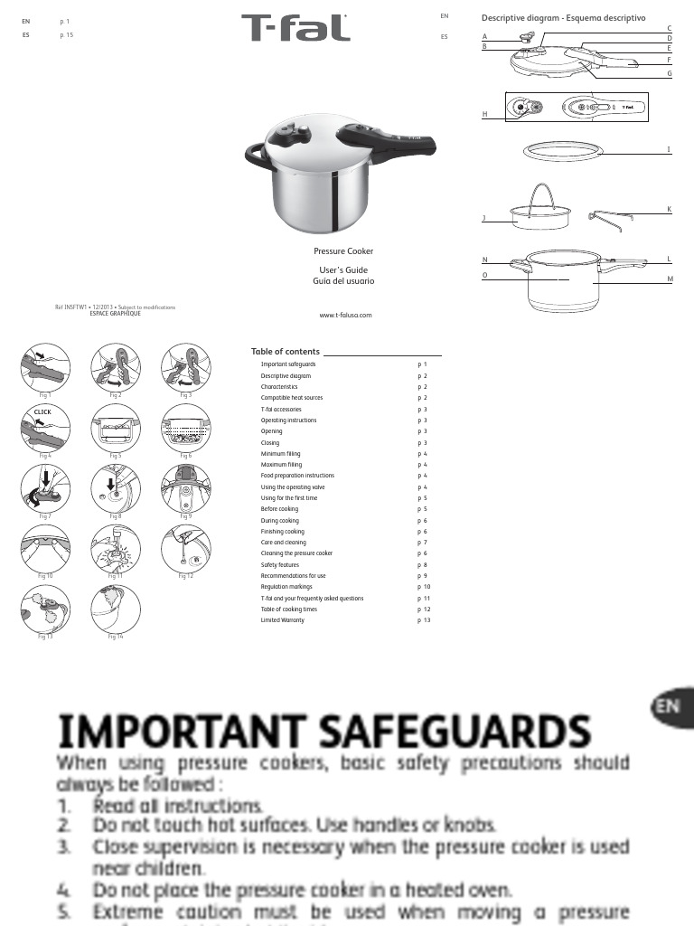 Tefal P3105231 Pressure Cooker UsnMan (En) | PDF | Pressure Cooking | Food And Drink Preparation