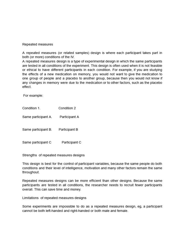 Repeated Measure | PDF | Experiment | Intelligence