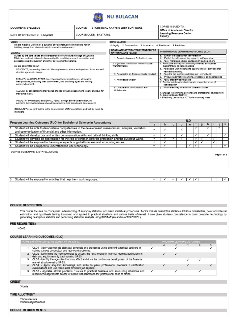 3y2t Bastatsl Statistical Analysis With Software | PDF | Statistics ...