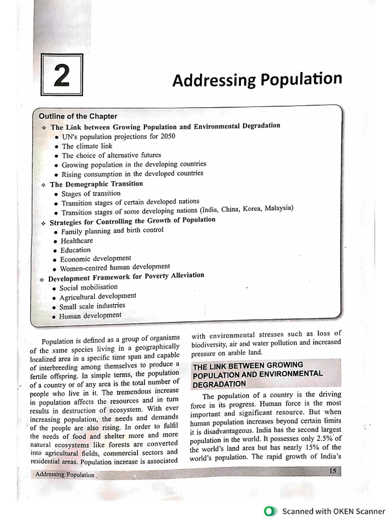 EVS Chapter 2 Addressing Population | PDF