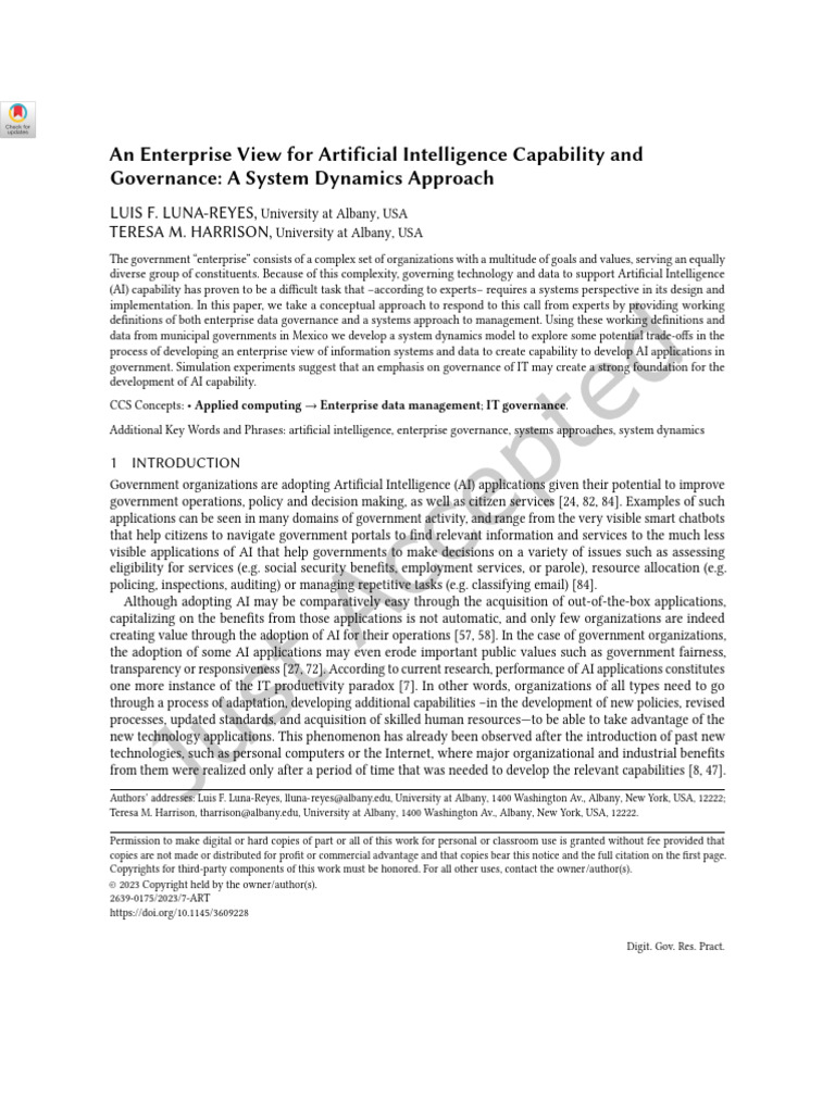 An Enterprise View For Artificial Intelligence Capability and Governance A System Dynamics ...
