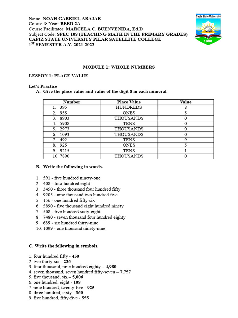 Spec 108 Activities | PDF | Geometry | Differentiated Instruction