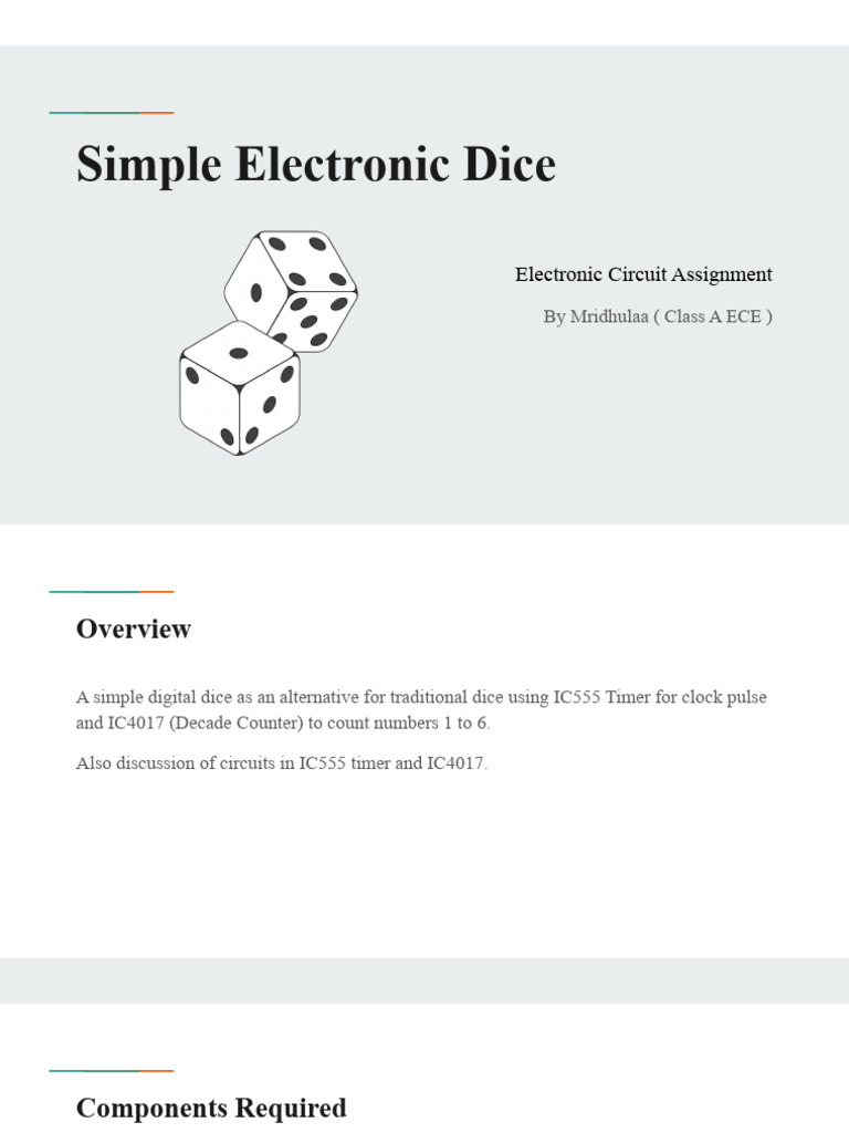 Simple Digital Dice Circuit Design | PDF