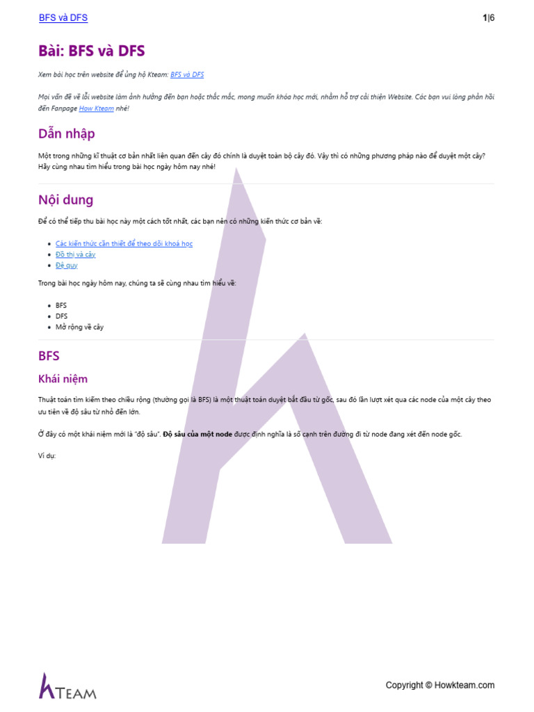 HOWKTEAM - VN - BFS Và DFS | PDF
