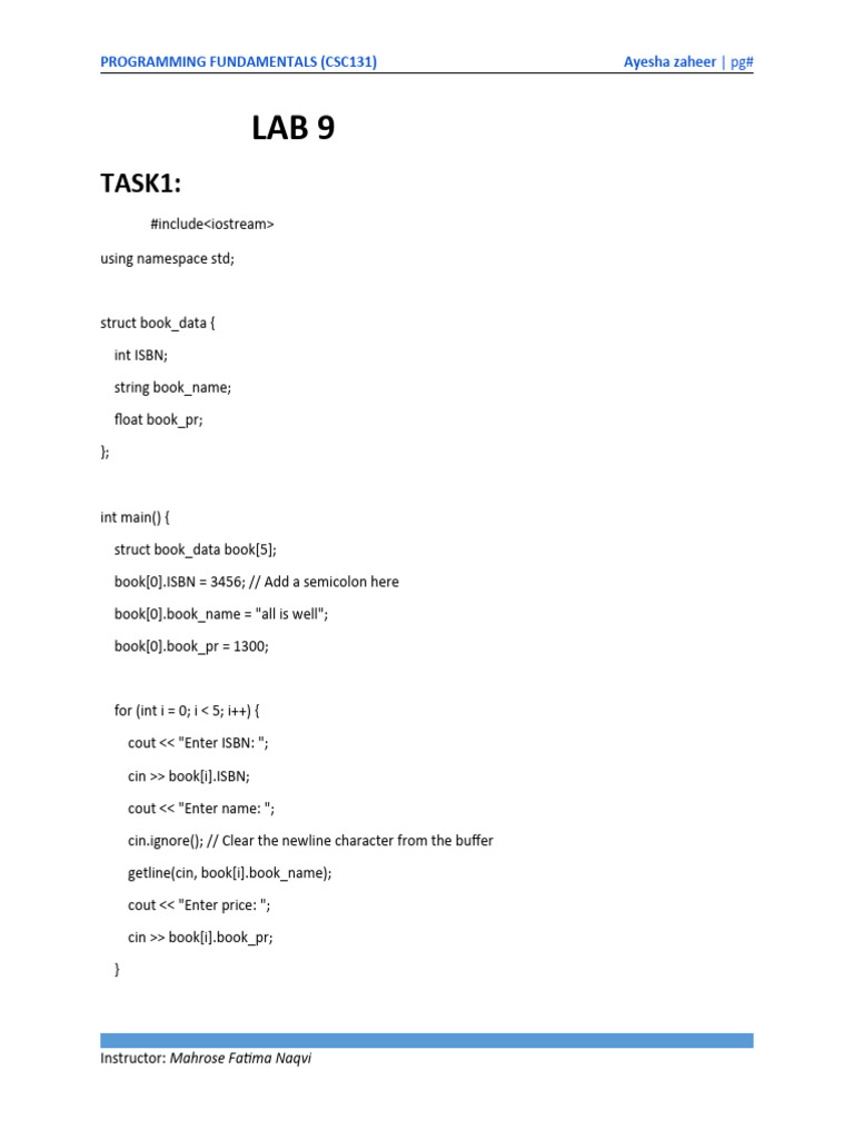 Lab 9 Pdf Namespace Object Oriented Programming 8387