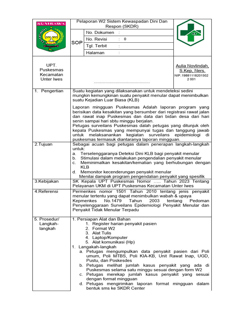 SOP W2 SKDR - PKM UI - Fix | PDF
