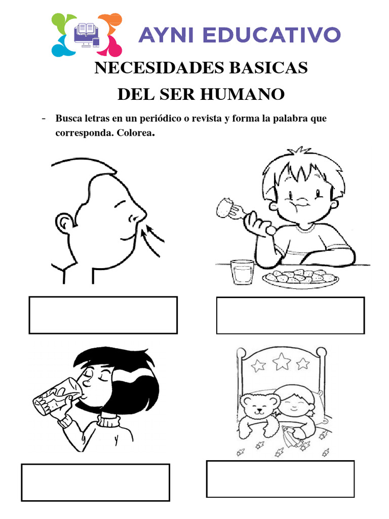 Dibujos para Colorear Necesidades Básicas | PDF