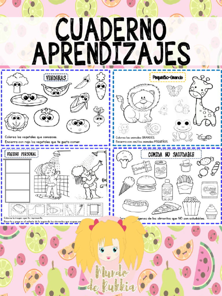 Cuaderno Con Actividades de Aprendizaje para Preescolar Por Mundo de ...
