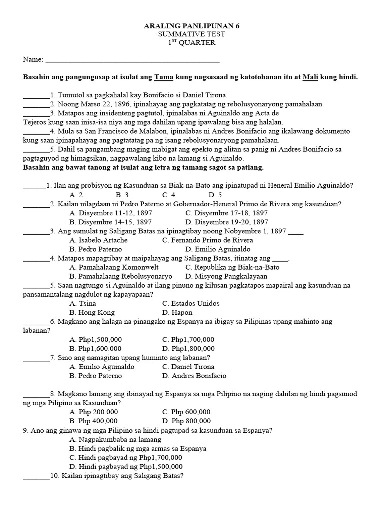 Araling Panlipunan 6 | PDF