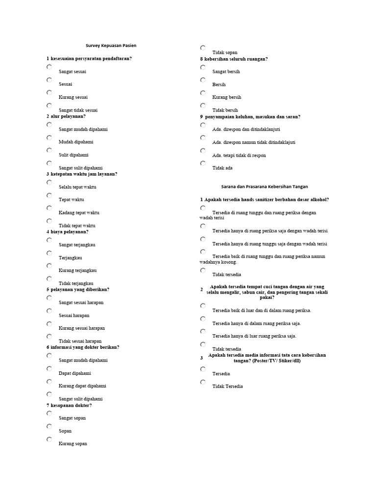 Survey Kepuasan Pasien Dan KKT | PDF
