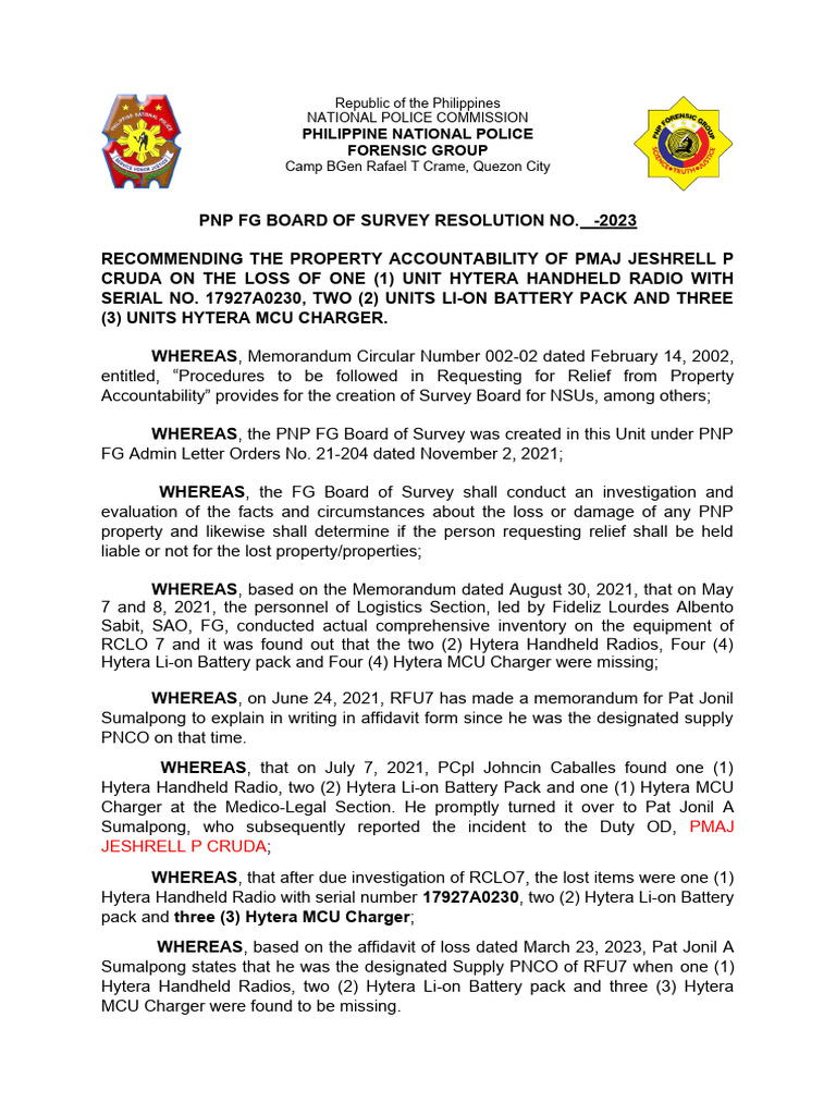 Template-for-BOS PMAJ CRUDA (Communication Equipment) | PDF ...