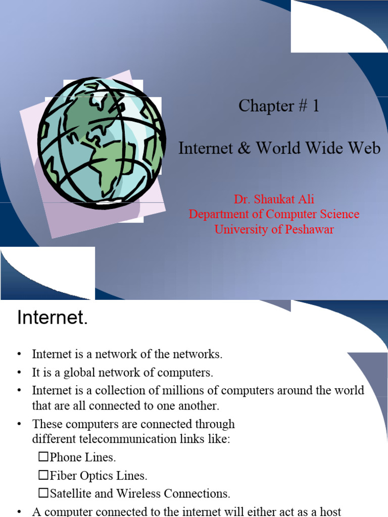 Chapter 1 - Internet & World Wide Web | PDF | World Wide Web | Internet & Web