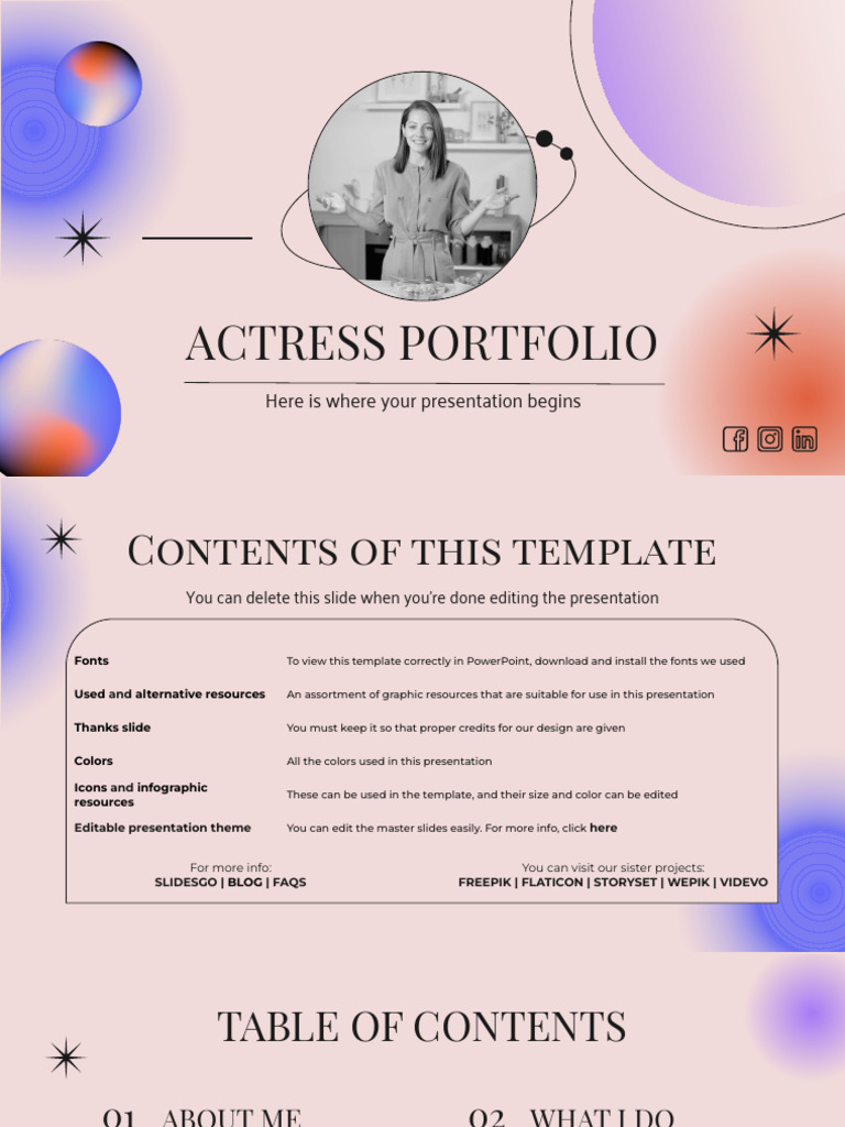 Actress Portfolio Template Guide | PDF | Planets | Mercury (Planet)