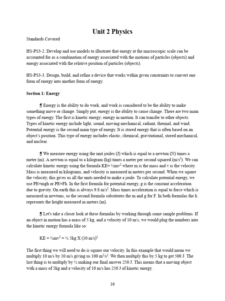 Physics Unit 2 | PDF | Velocity | Speed