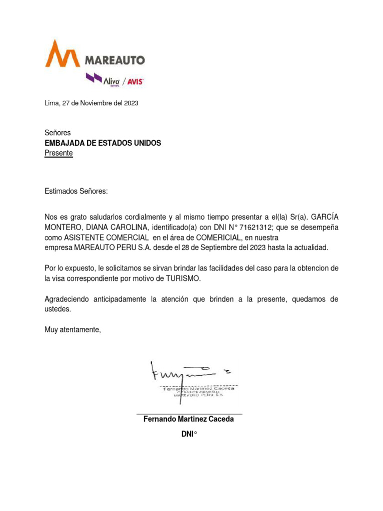 Carta Embajada | PDF
