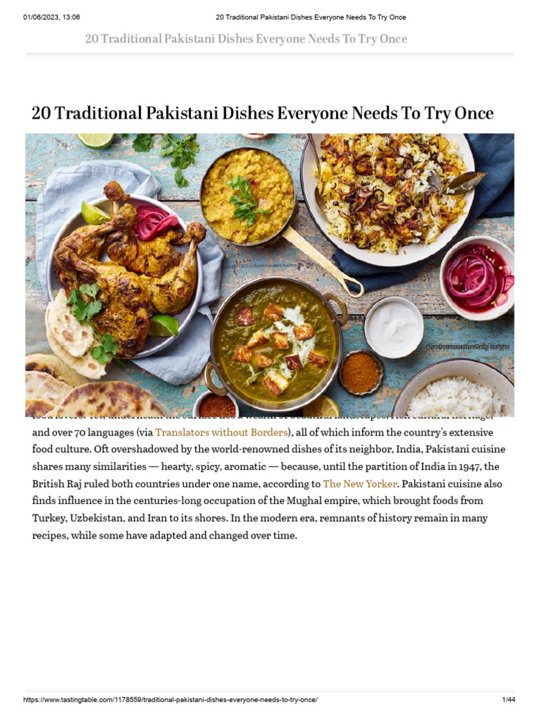 20 Must-Try Traditional Pakistani Dishes | PDF | Indian Cuisine | Curry