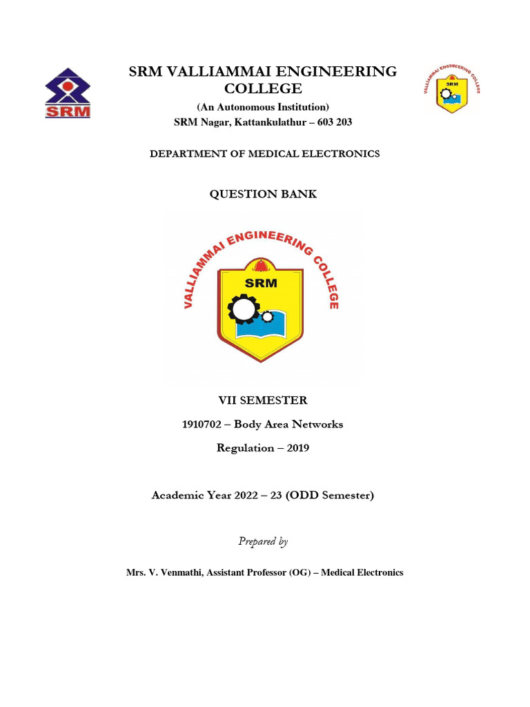 Body Area Networks Question Bank | PDF | Antenna (Radio) | Computer Network