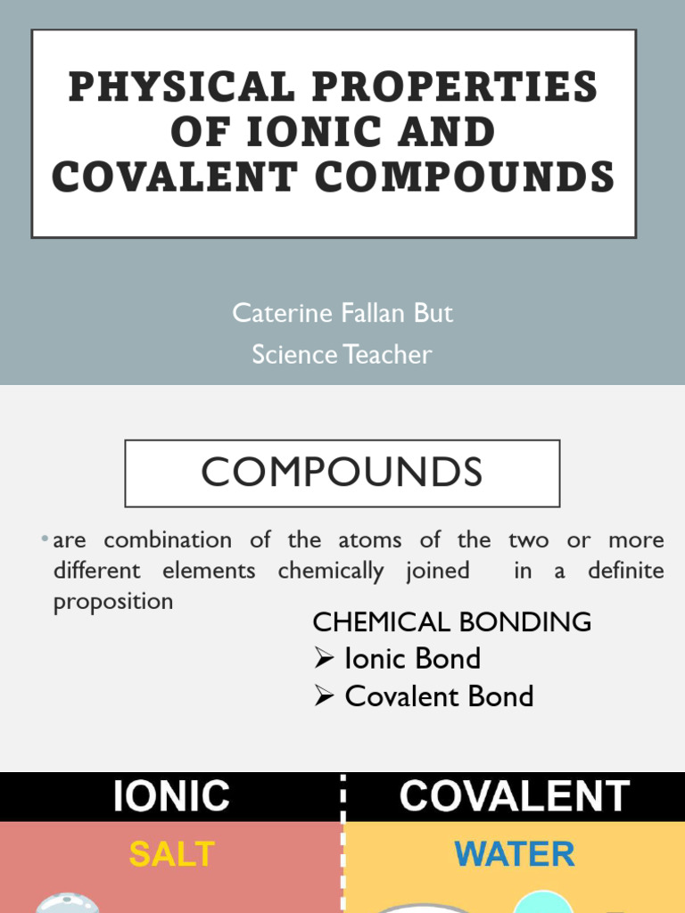 Q2 WEEK 4 Physical Properties of Ionic and Covalent Compounds | PDF ...