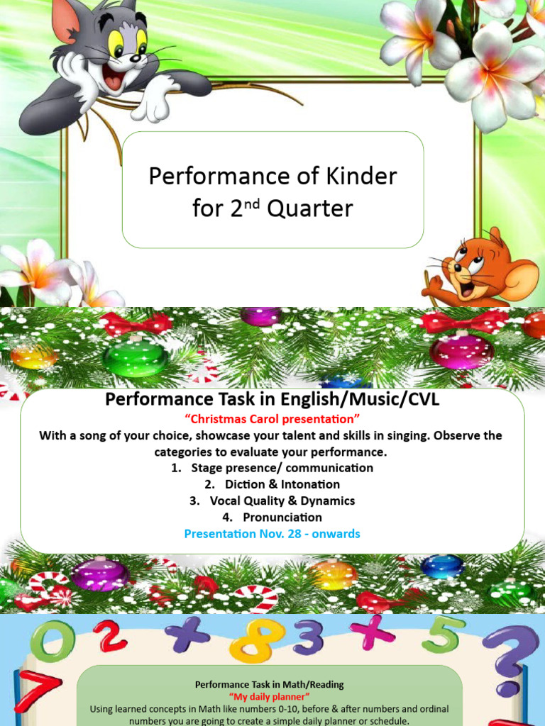 Performance Tasks Kindergarten | PDF | Language Arts & Discipline