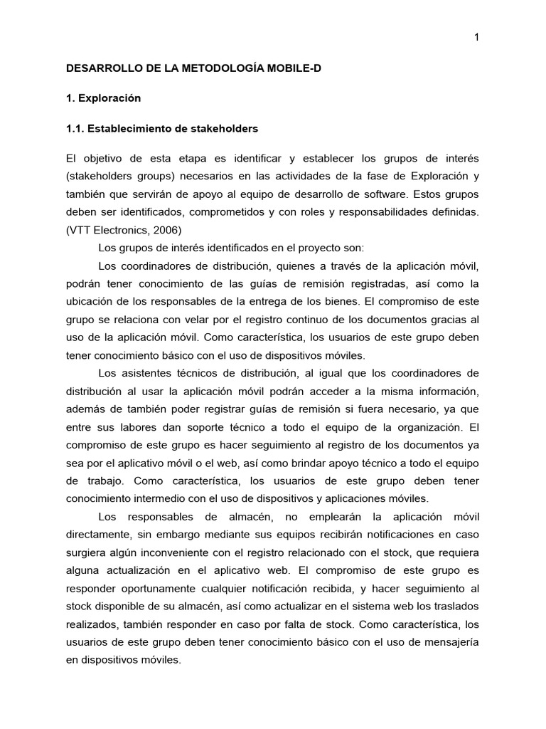 Metodología Mobile-D: Stakeholders y Requerimientos | PDF | Aplicación ...