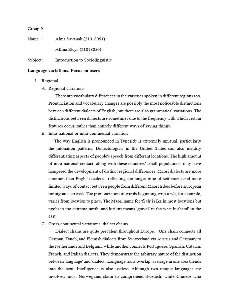 Reading Report Week 3-Language Variations-Introduction To Socio | PDF | Dialect | English Language