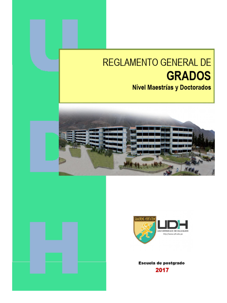 3 Reglamento General de Grados de Maestría y Doctorado | PDF | Titulo academico | Doctorado