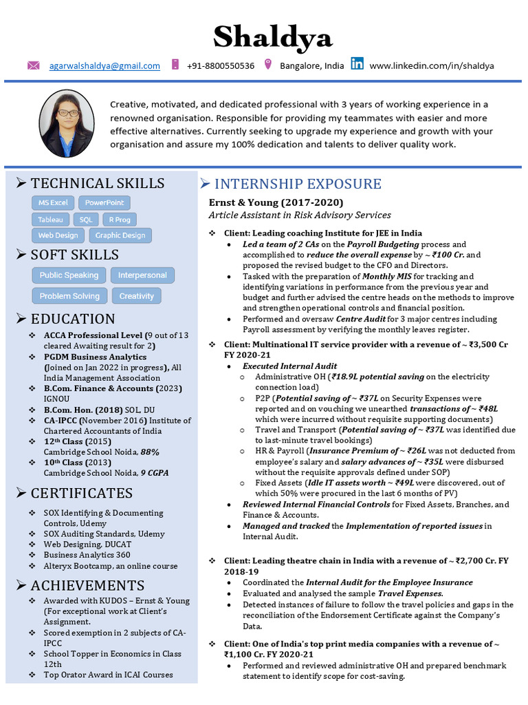 Internship Exposure: Technical Skills | PDF | Audit | Internal Audit