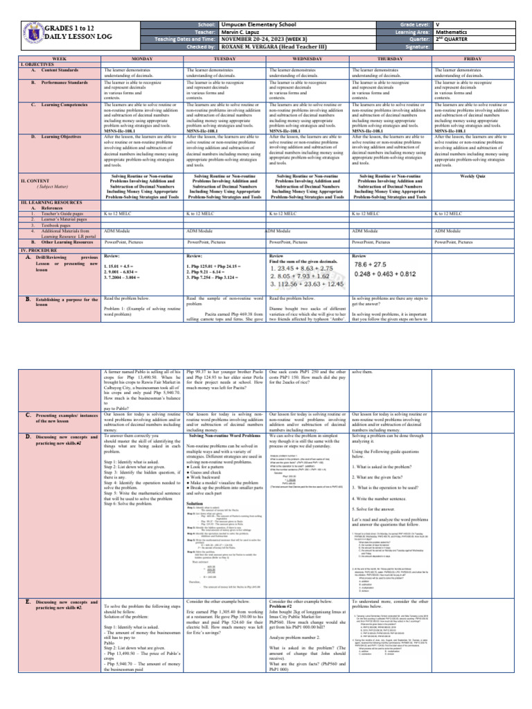 DLL Week 4 Math | PDF | Mathematics